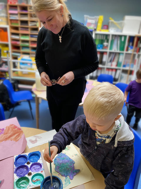 ELC paint their clay fish models – Taynuilt Primary School and ELC