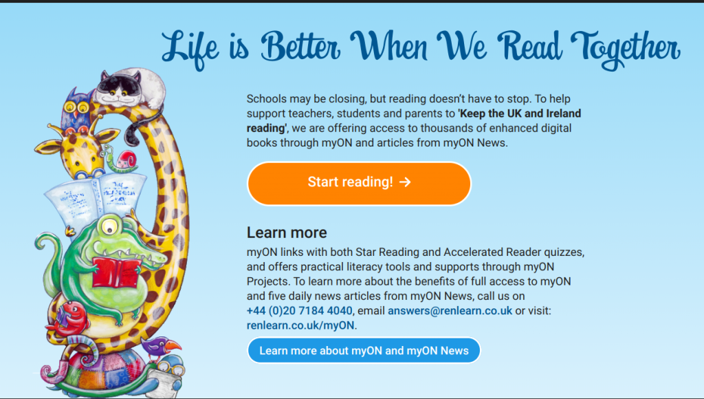 Free access to myON for all pupils | Harlaw Academy Library