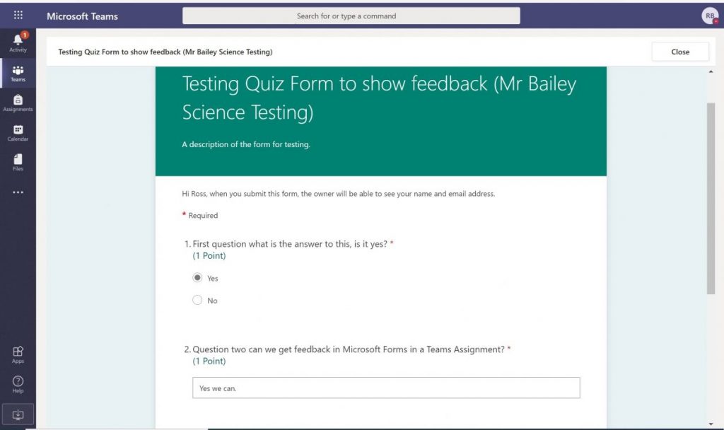 Microsoft Forms and feedback. | Mr Bailey Digital Learning