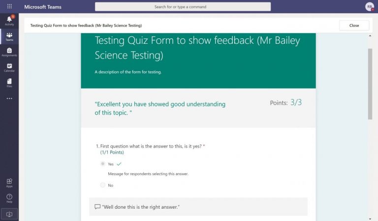 Microsoft Forms and feedback. | Mr Bailey Digital Learning