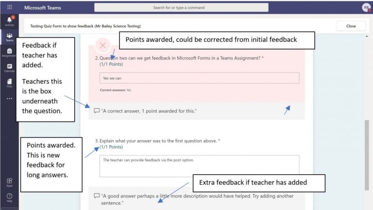 Microsoft Forms and feedback. | Mr Bailey Digital Learning