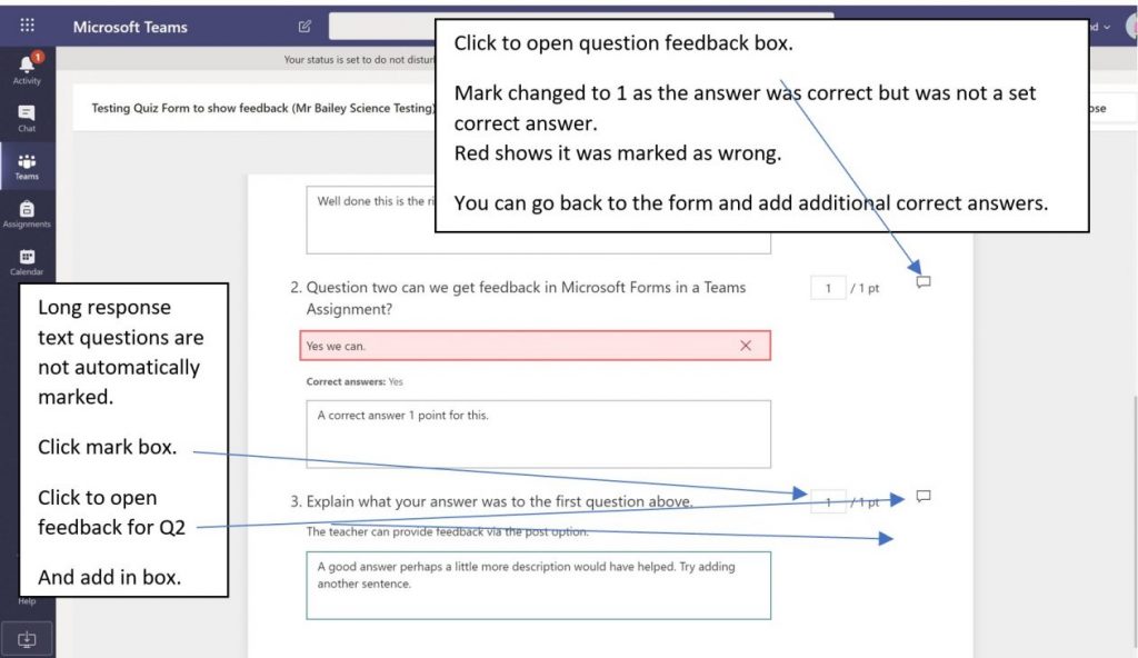 Microsoft Forms and feedback. | Mr Bailey Digital Learning
