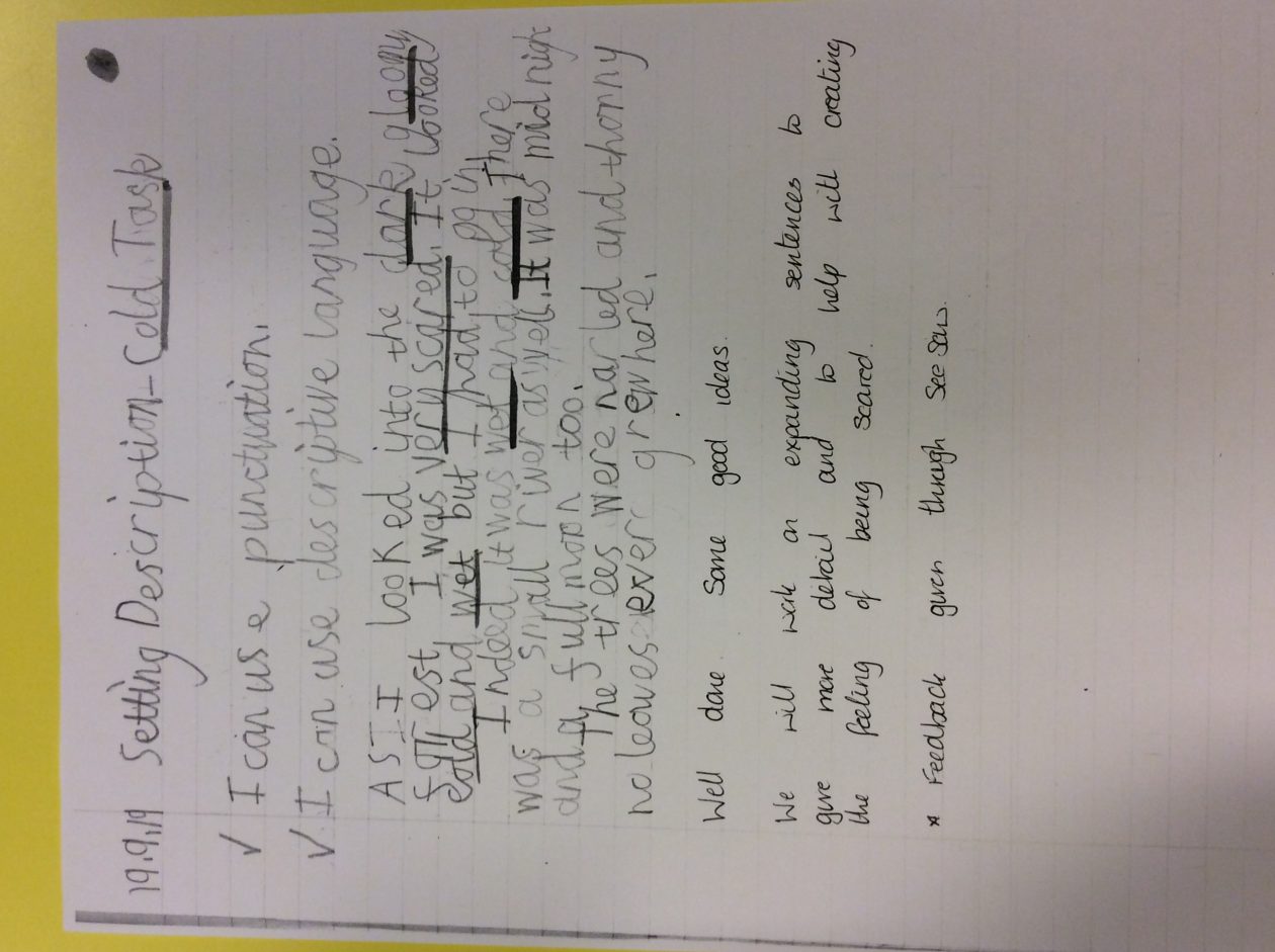 First examples of writing | Mr Cormack's Blog
