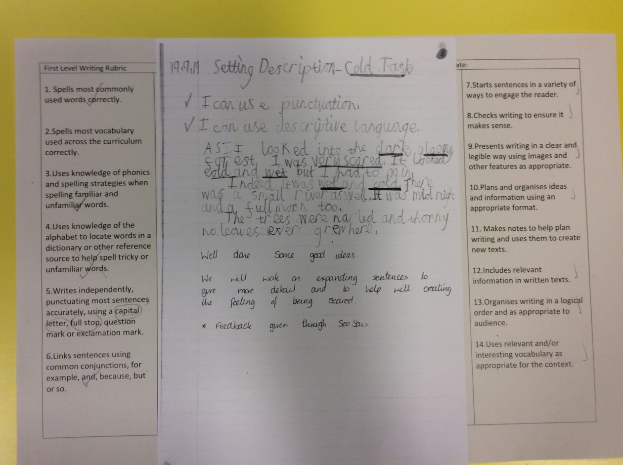 First examples of writing | Mr Cormack's Blog
