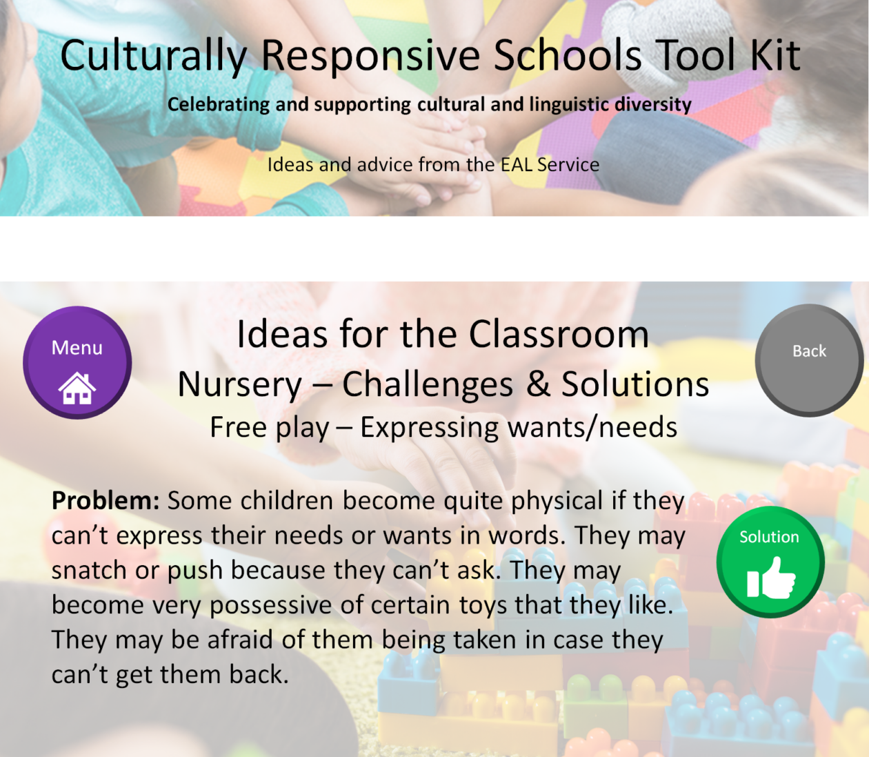 Nursery – Challenges & Solutions – Expressing wants/needs ...