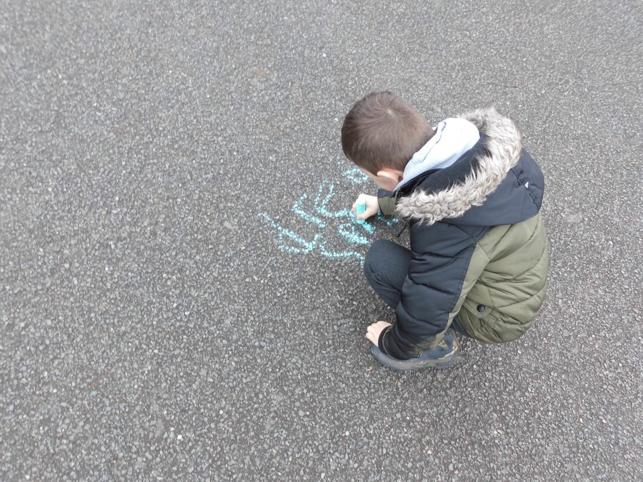 Outdoor Chalk Spelling