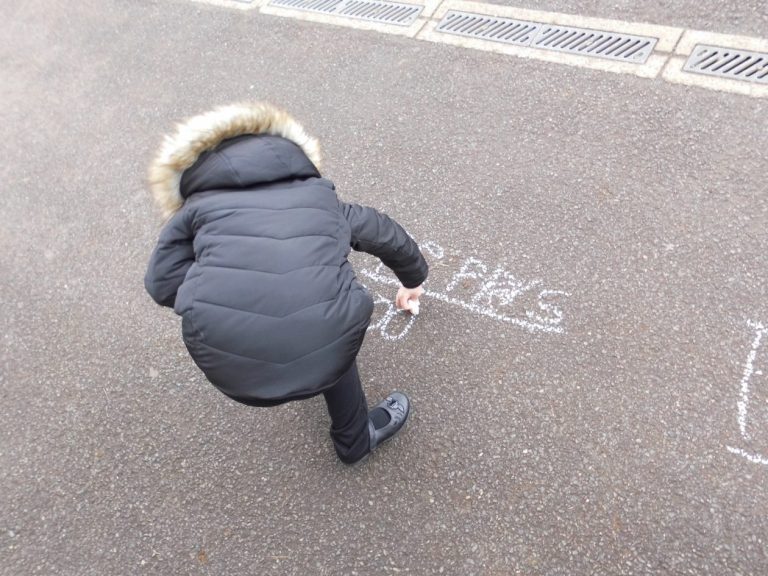 Outdoor Chalk Spelling