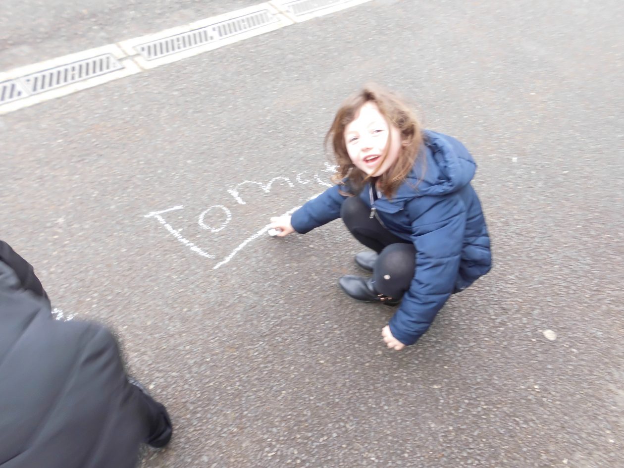 Outdoor Chalk Spelling