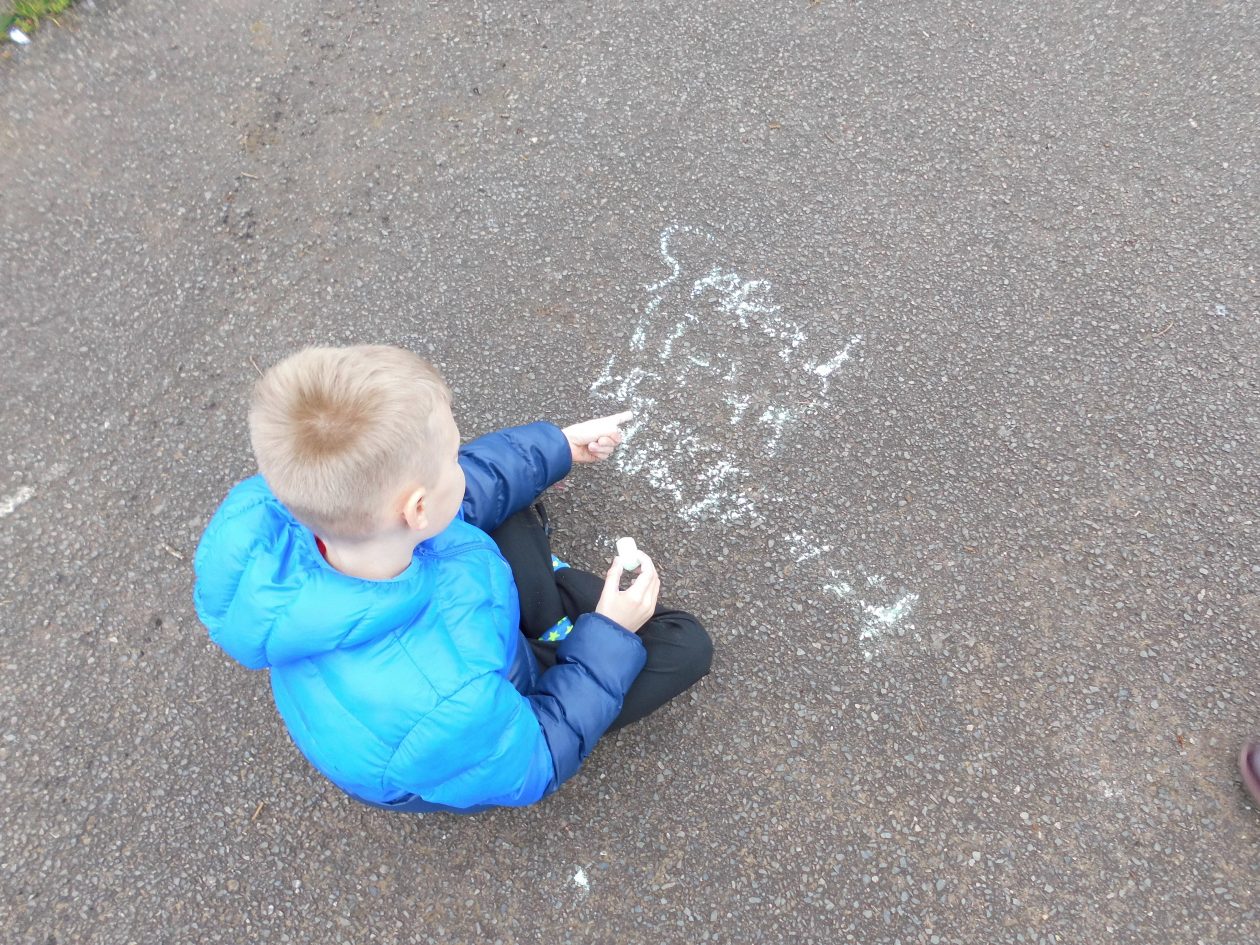 Outdoor Chalk Spelling