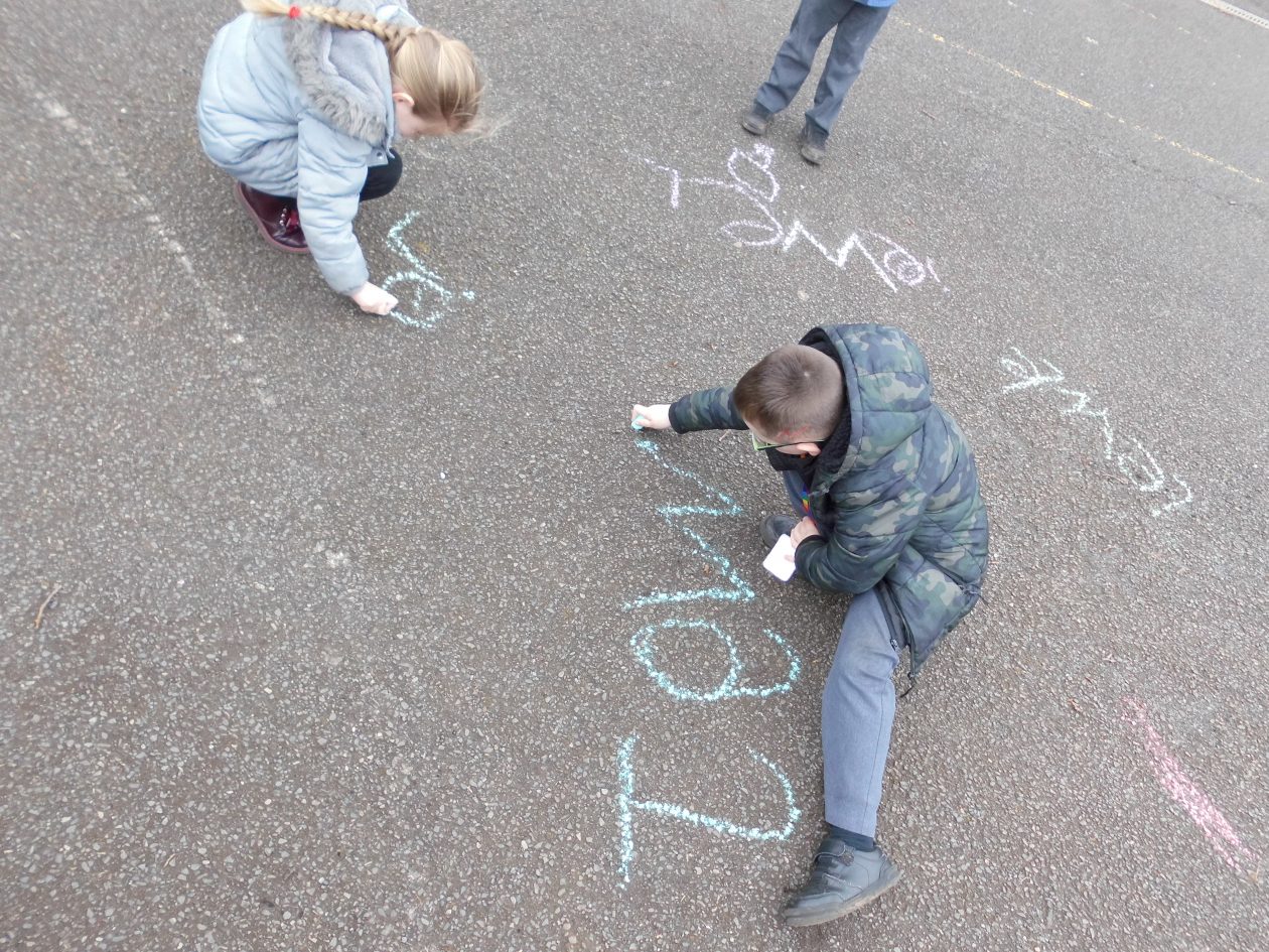 Outdoor Chalk Spelling