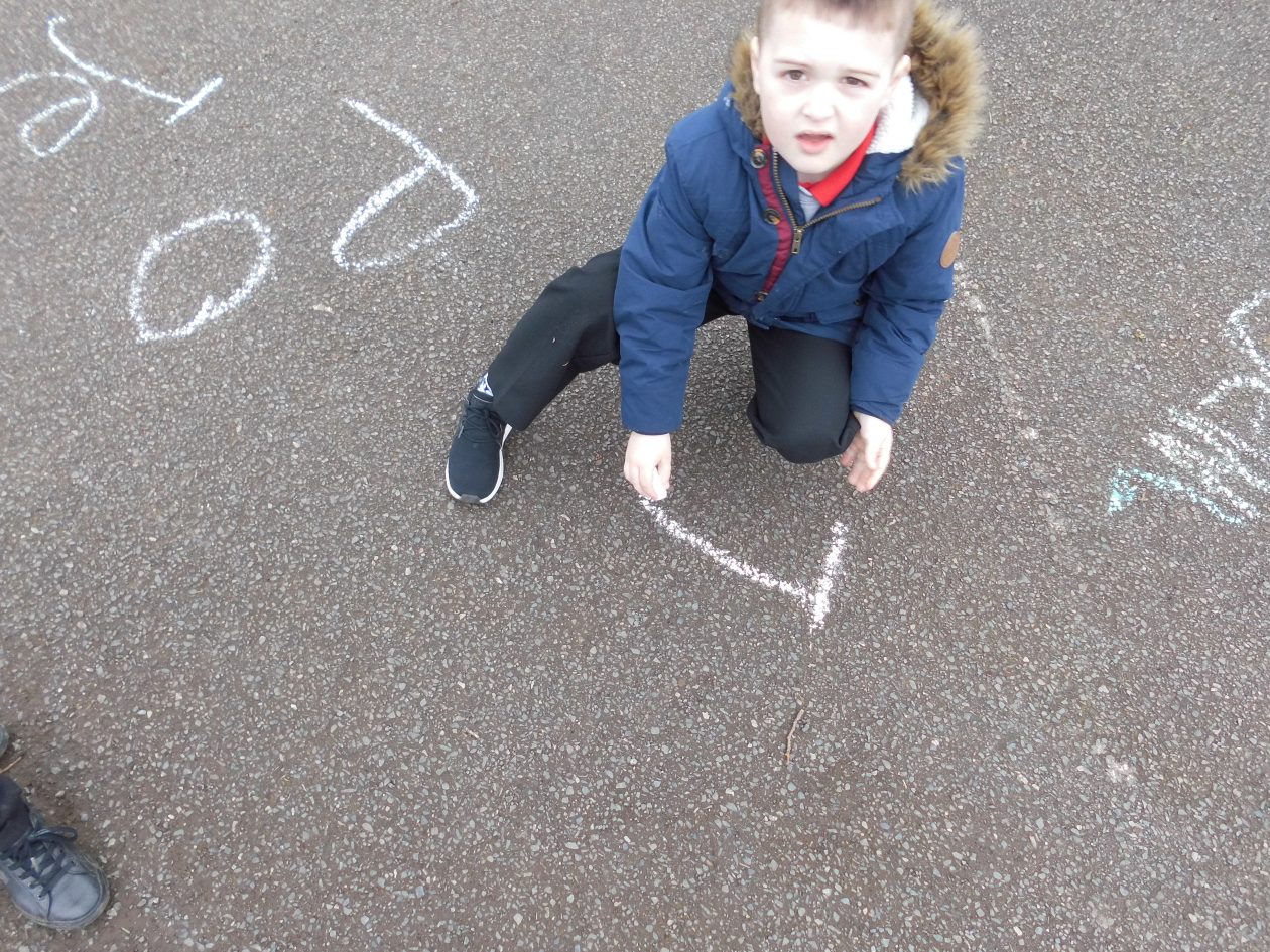 Outdoor Chalk Spelling