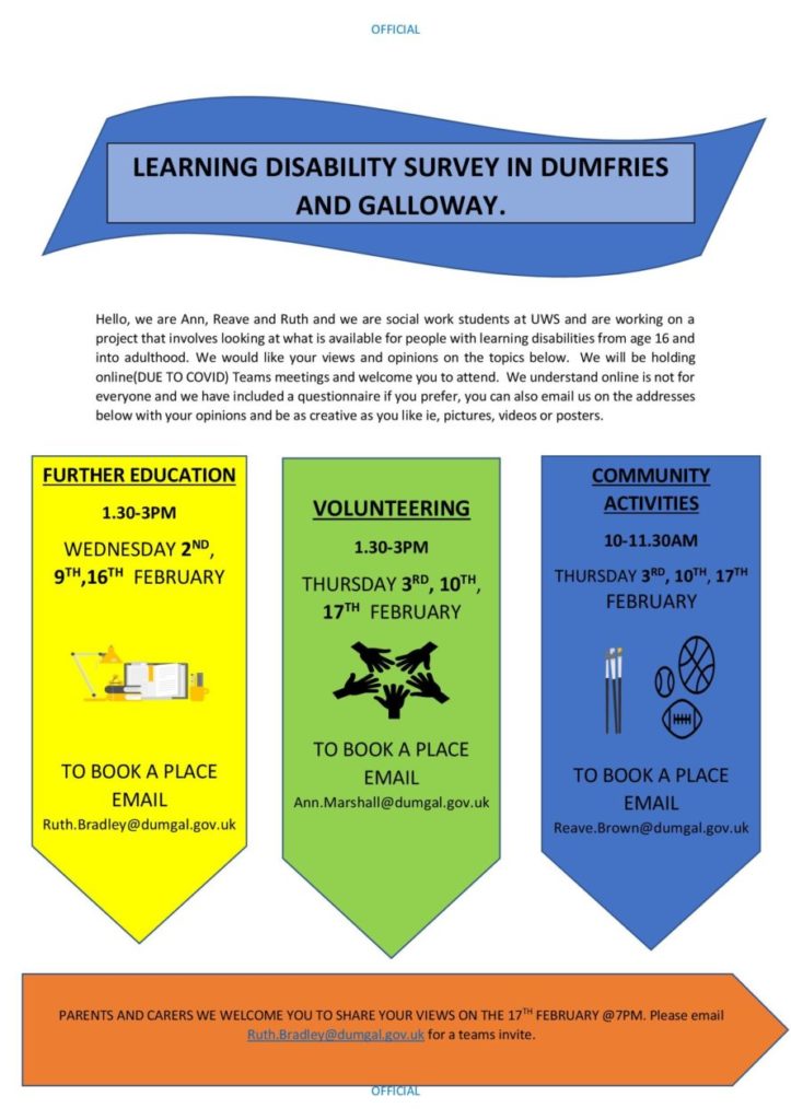 Learning Disability Survey in Dumfries and Galloway – Sanquhar Academy