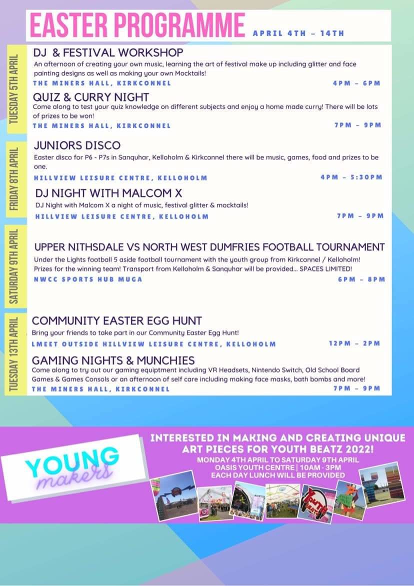 Mid and Upper Nithsdale Easter Activities Programme – Sanquhar Academy