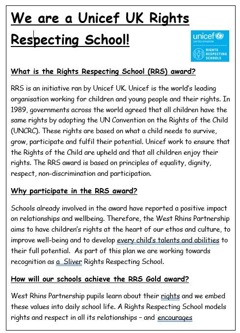 Rights Respecting School Award – St Joseph's Primary Website