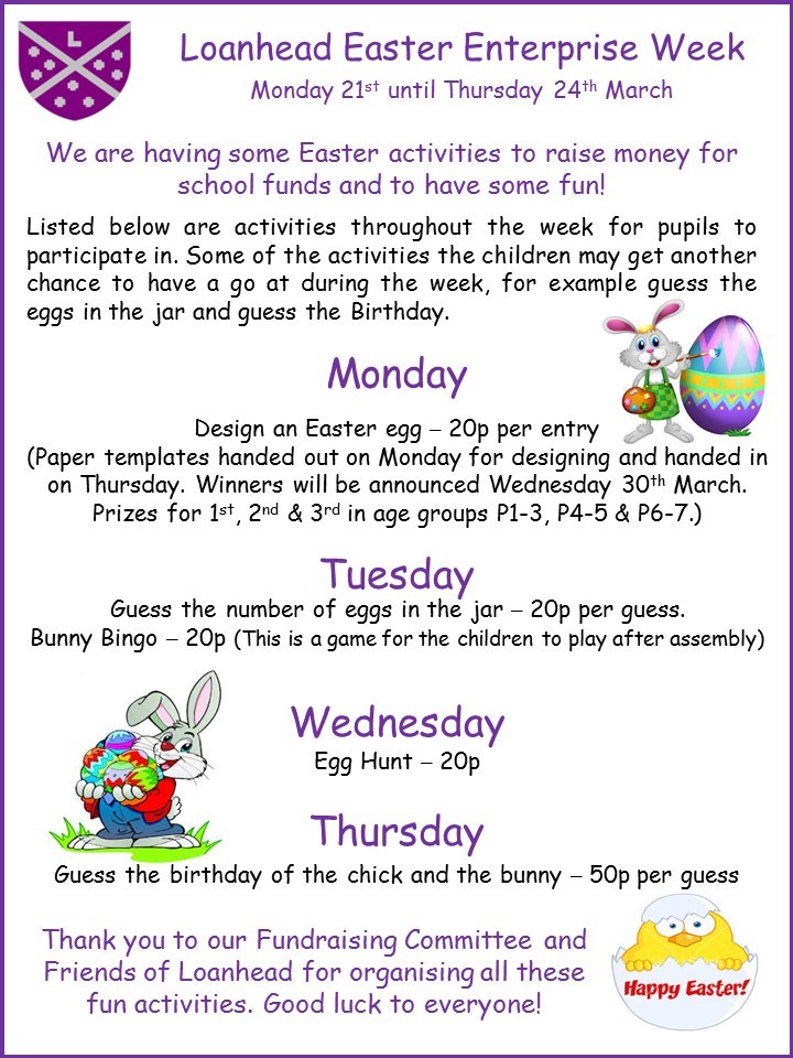 Easter Fun, 21st to 24th March