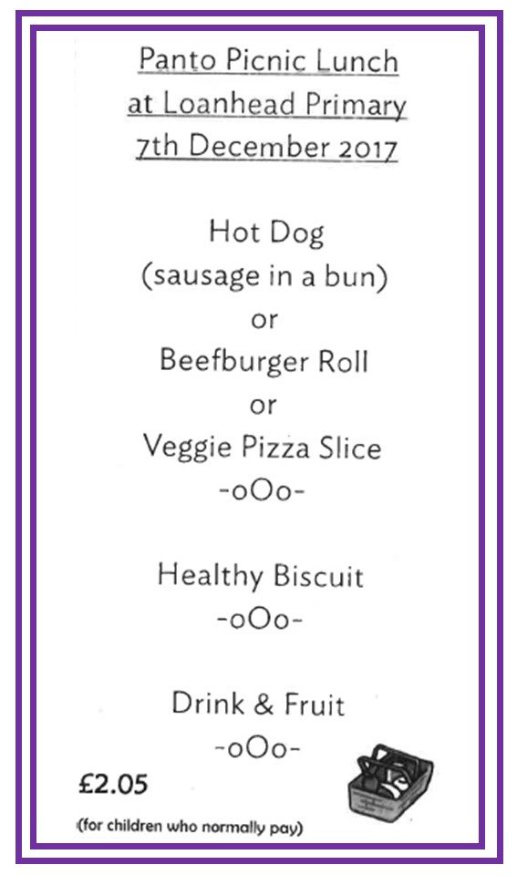 Panto Picnic Lunch, 7th December