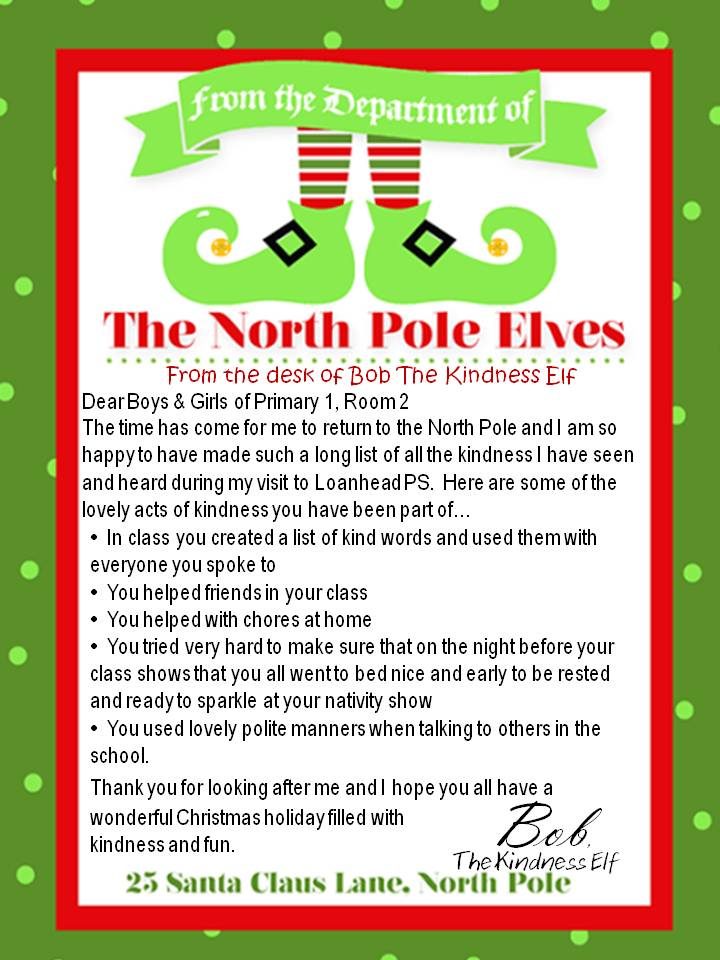 A message from Bob the Kindness Elf