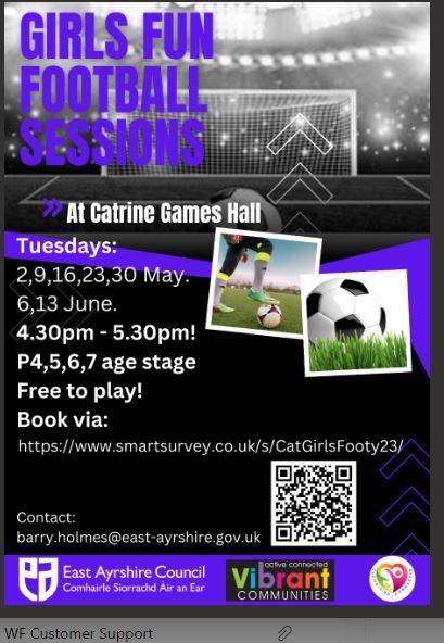 Girls Football at Catrine Games Hall | Catrine Primary School