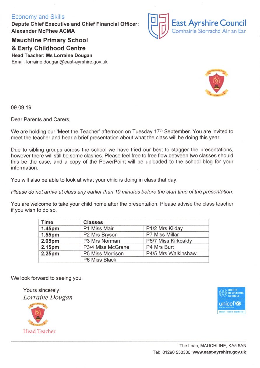 Meet the Teacher | Mauchline Primary School & Early Childhood Centre