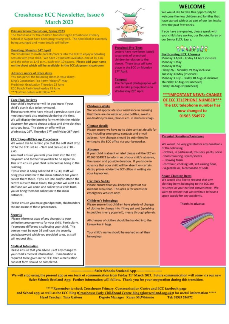 Newsletter March 2023 | Crosshouse Early Childhood Centre Blog