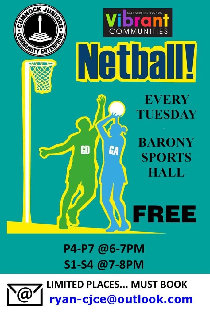 Netball Sessions – Barony Sports Hall | Drongan Primary School and ECC