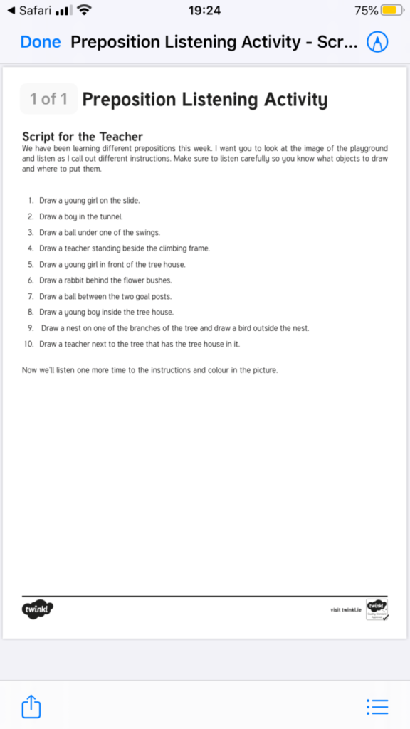 prepositions 2 | Dunlop Primary School