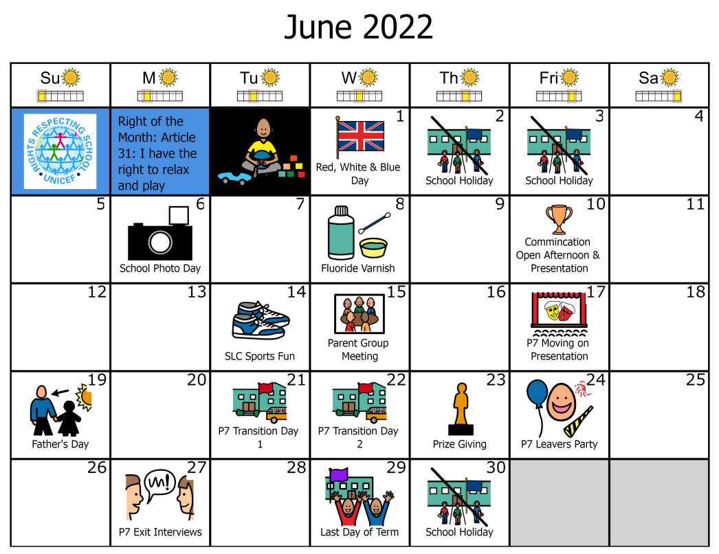 June Calendar – Lochnorris Primary SLC