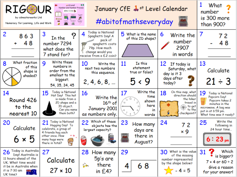 Daily Rigour Jan | P7a Mr McClure