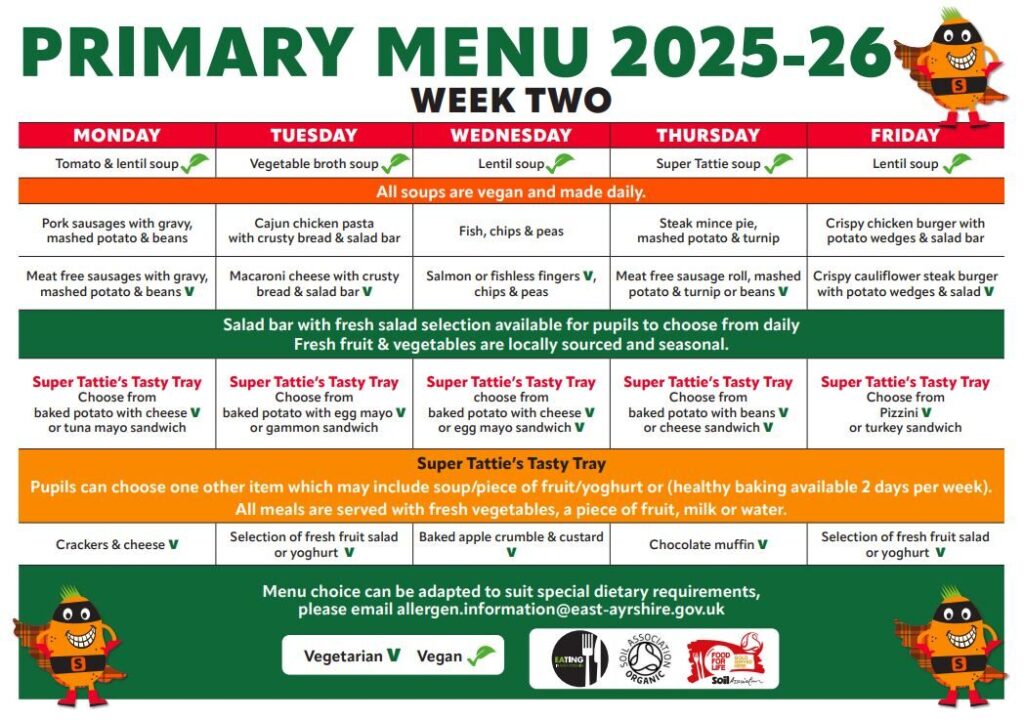 LUNCH MENUS 2025/2026 – NETHER ROBERTLAND PRIMARY SCHOOL