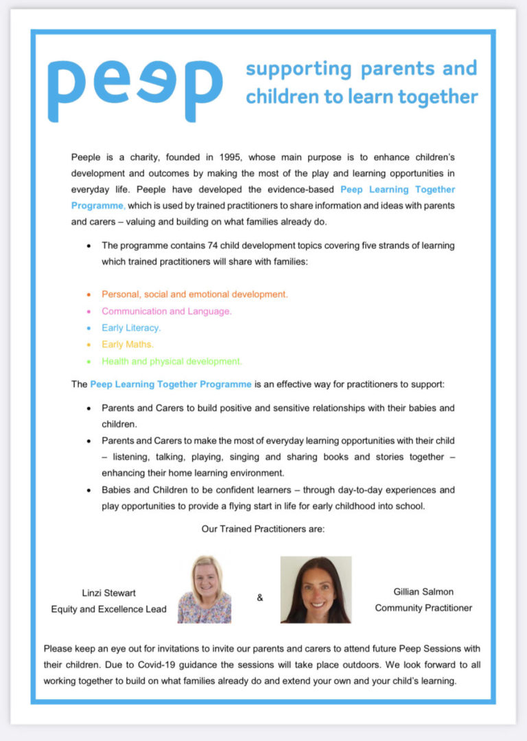 Peep Learning Together Programme | Onthank Early Childhood Centre