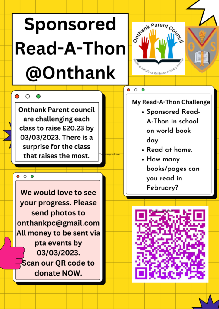 Parent Council sponsored ‘READ-A-THON’ #WorldBookDay