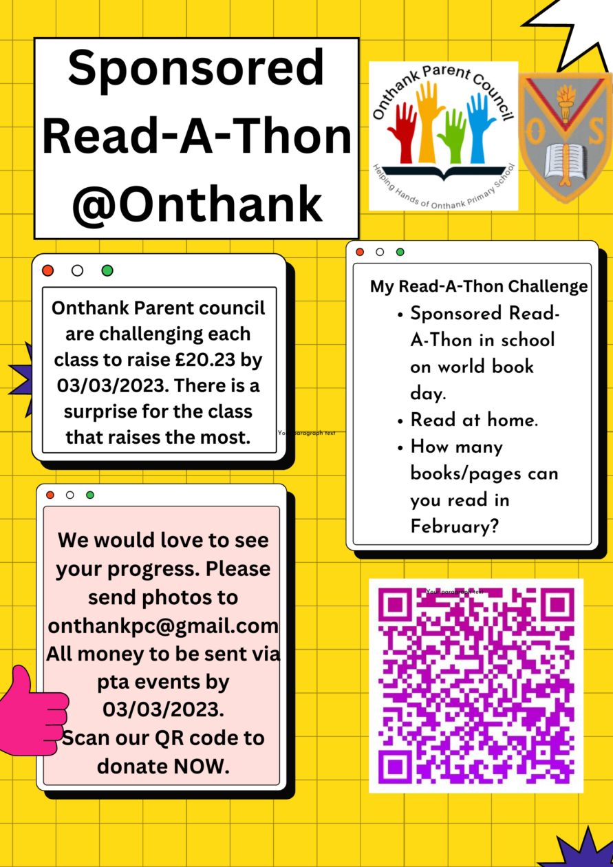 Parent Council sponsored ‘READ-A-THON’ #WorldBookDay