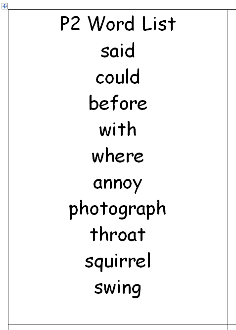 Homework | P2/3 Miss Kinnaird