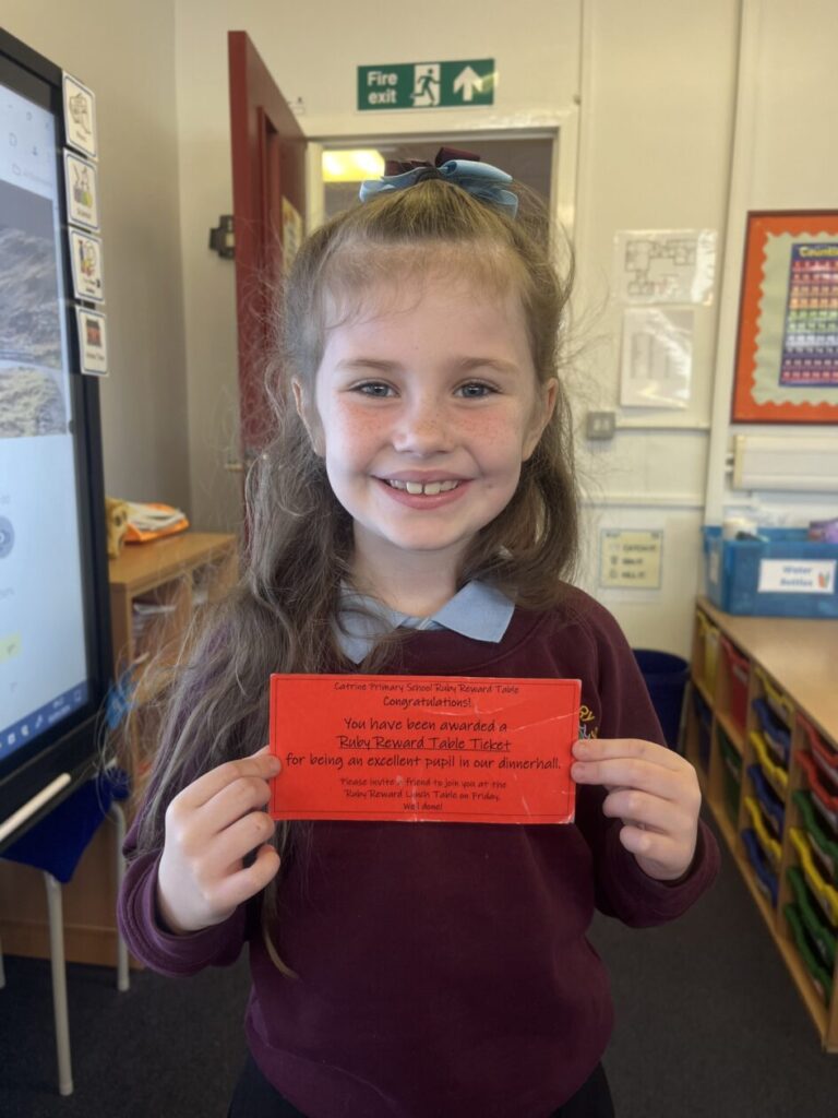 Ruby Reward Table | Primary 2/3 2023/2024