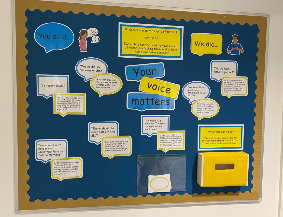 Pupil Voice – The Robert Burns Academy Supported Learning Centre