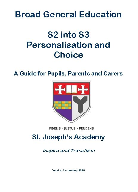 S2 into S3 – Personalisation and Choice