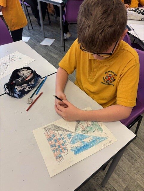 1-point perspective art