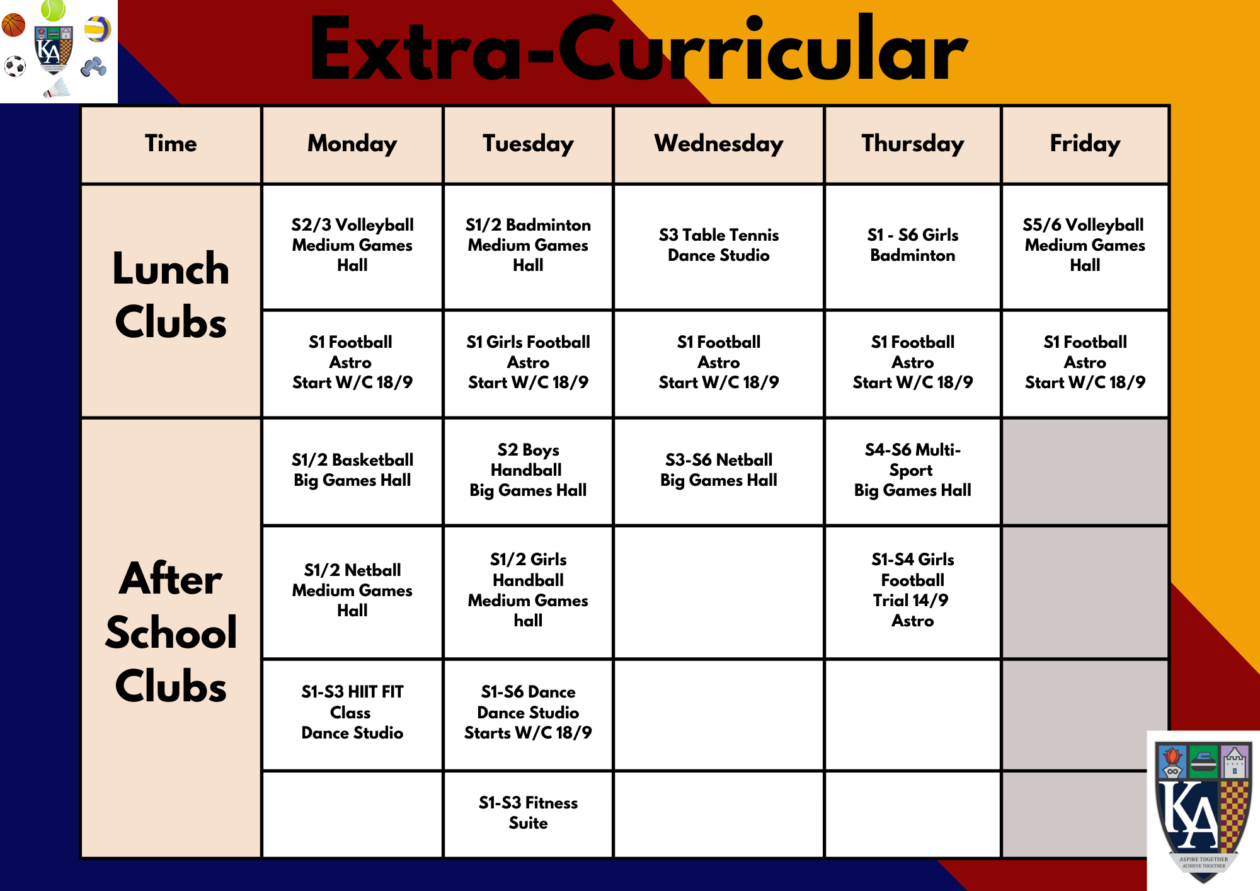 Extra-Curricular Activities | Kilmarnock Academy