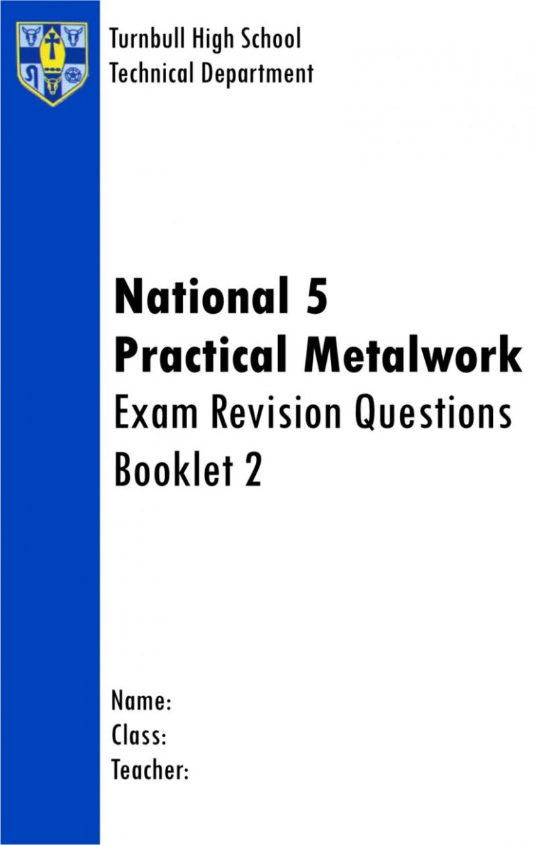 N5 Practical Metalwork – Turnbull High School Technical Department