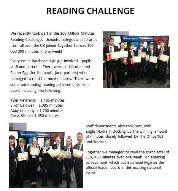 100 Million Minute Reading Challenge | Barrhead High