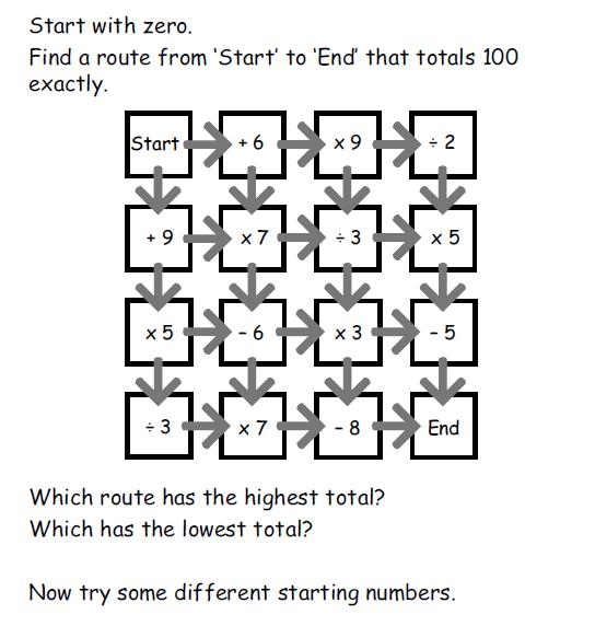 Maths Problem for The Long-Weekend (a) – Maze | Busby Primary