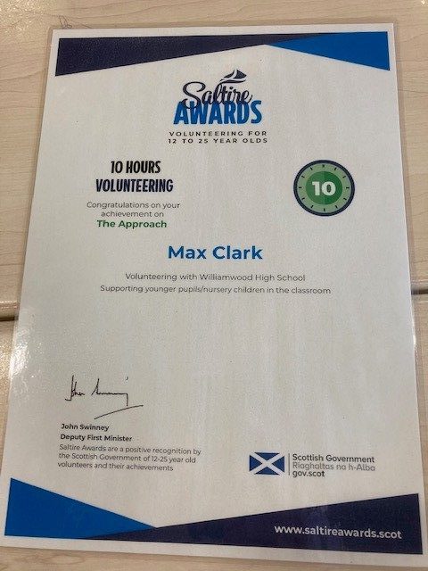 S4 Saltire Award | Williamwood High School