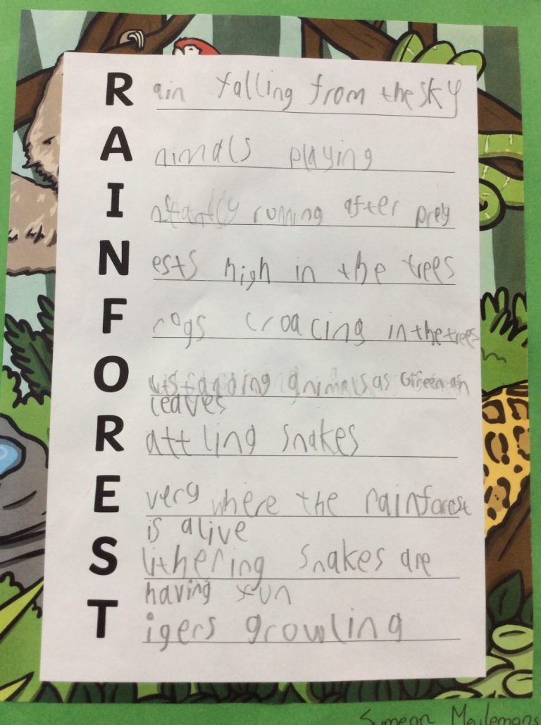 Rainforest Acrostic Poems! | P4.20 Blog
