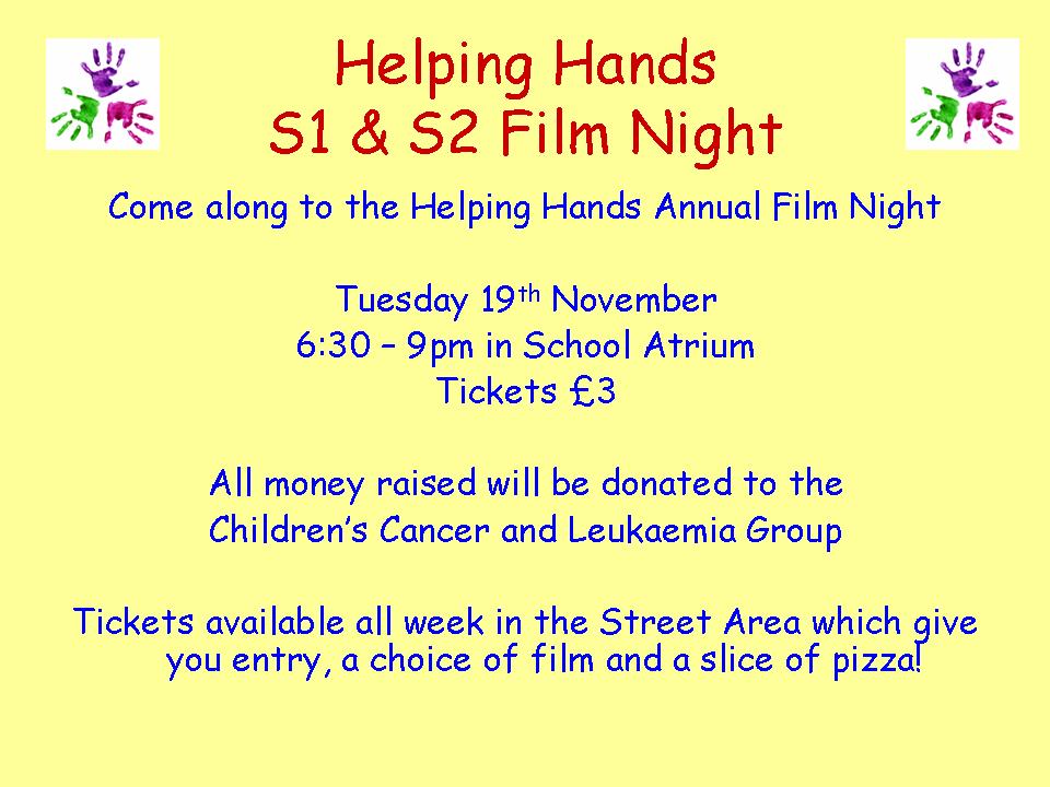 Helping Hands Film Night | SNHS Health & Wellbeing and Equality Website