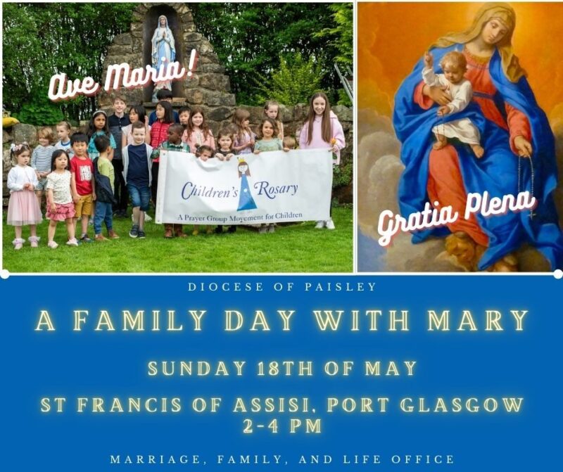 A Family Day with Mary- Sunday 18th May – St Ninian's High