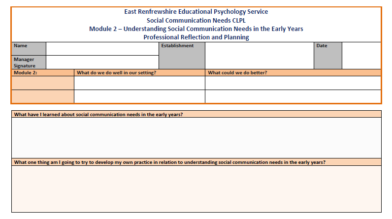 Professional Reflection and Planning
