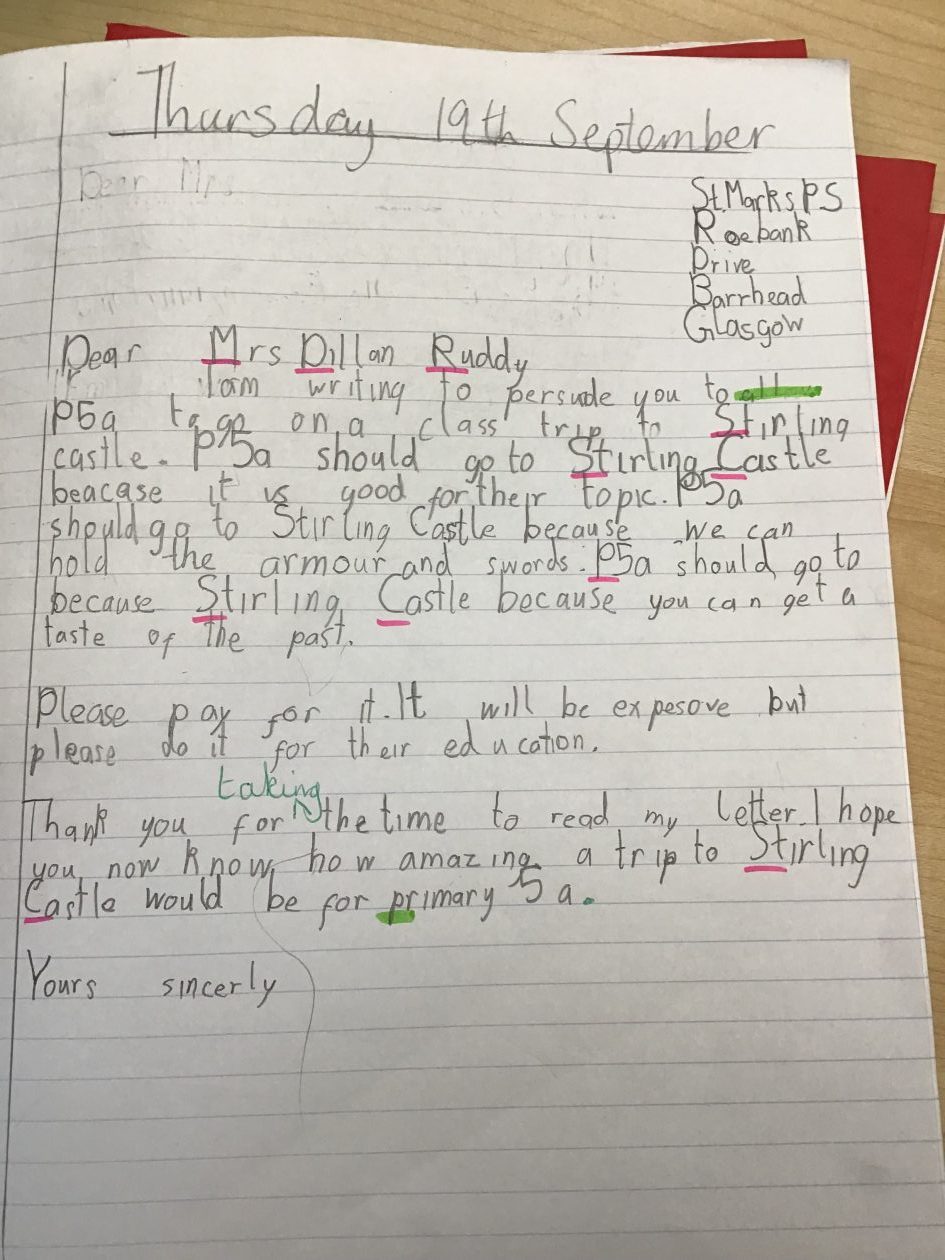 Persuasive Writing Primary 7a 21 22