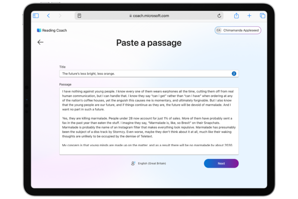 Microsoft Reading Coach: Get Started – DigiLearnFalk