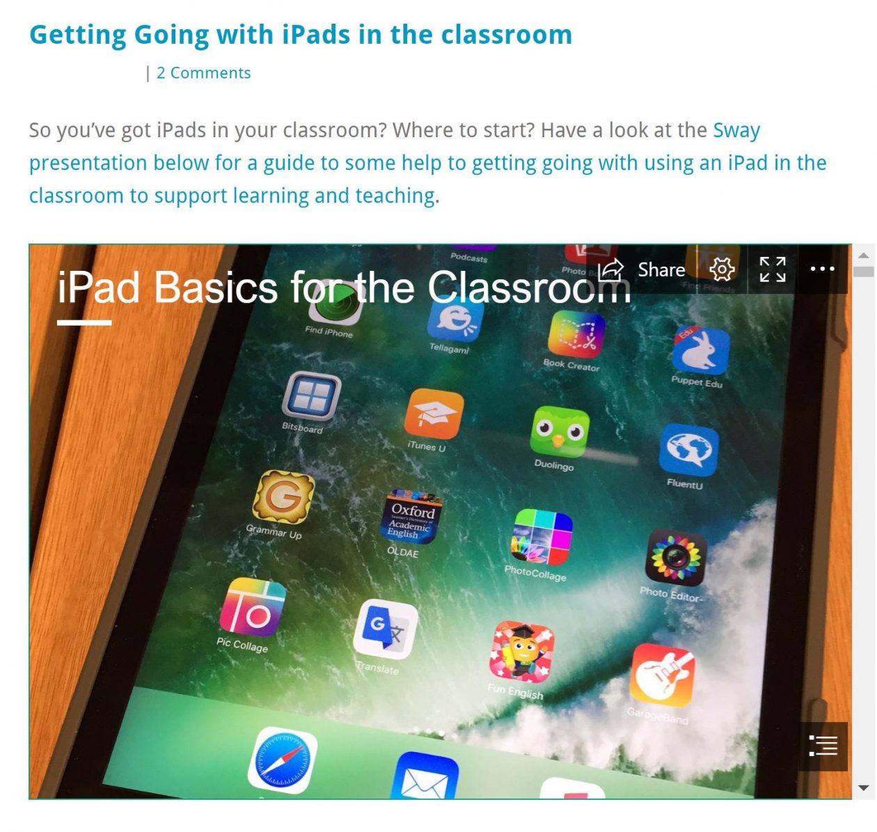 Introduction to using iPad in classroom – Mobile Devices in Falkirk ...