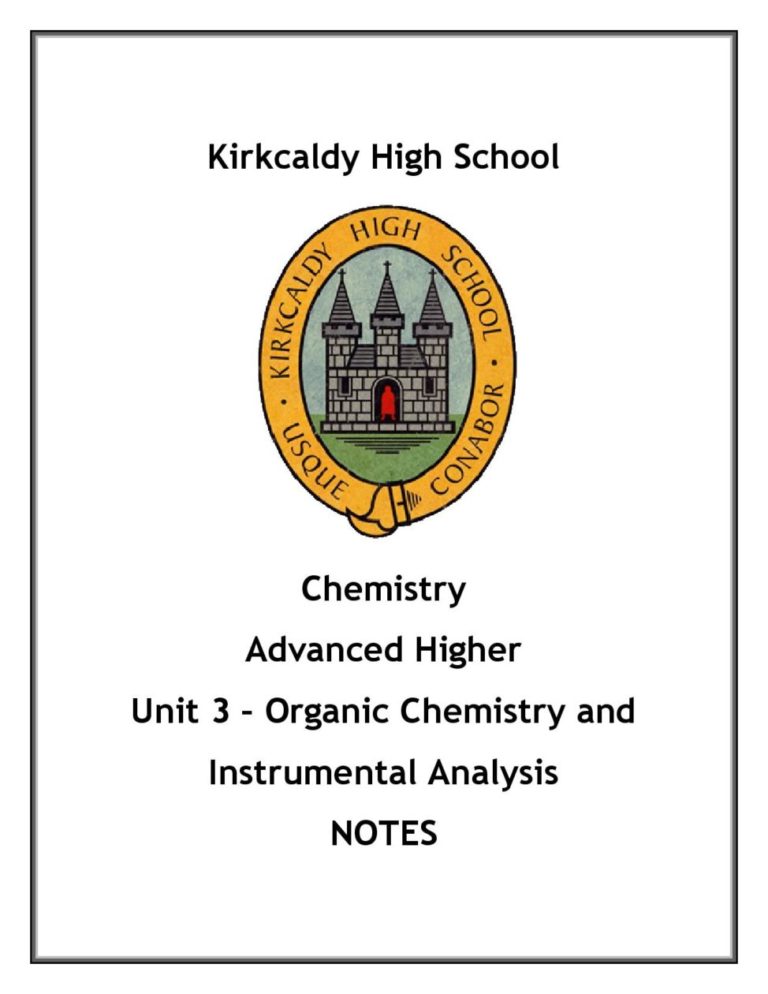Advanced Higher Chemistry